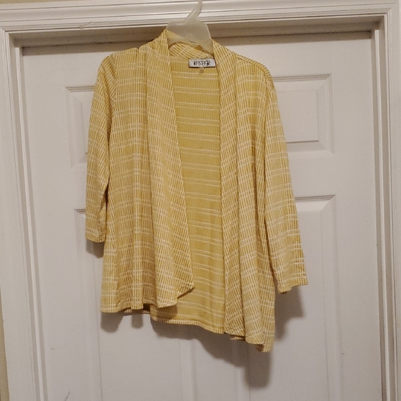 Kasper | Sweaters | Kasper Yellow Textured Openfront Cardigan | Poshmark
